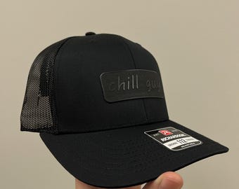 Chill Guy Viral Meme Leather Patch Snapback - Etsy