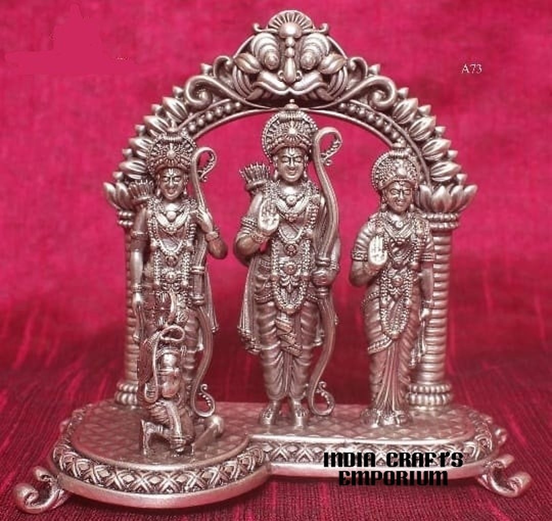Ram Parivar Silver 3D Idol Ram Darbar Statue Figurine Temple - Etsy