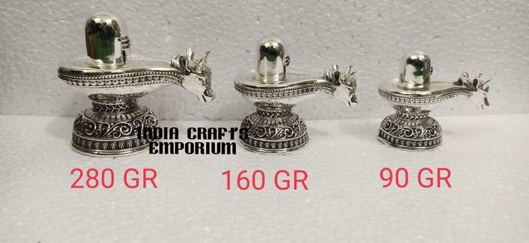 Shiva Lingam Silver Idol Silver Shiv G for Puja Excellent - Etsy
