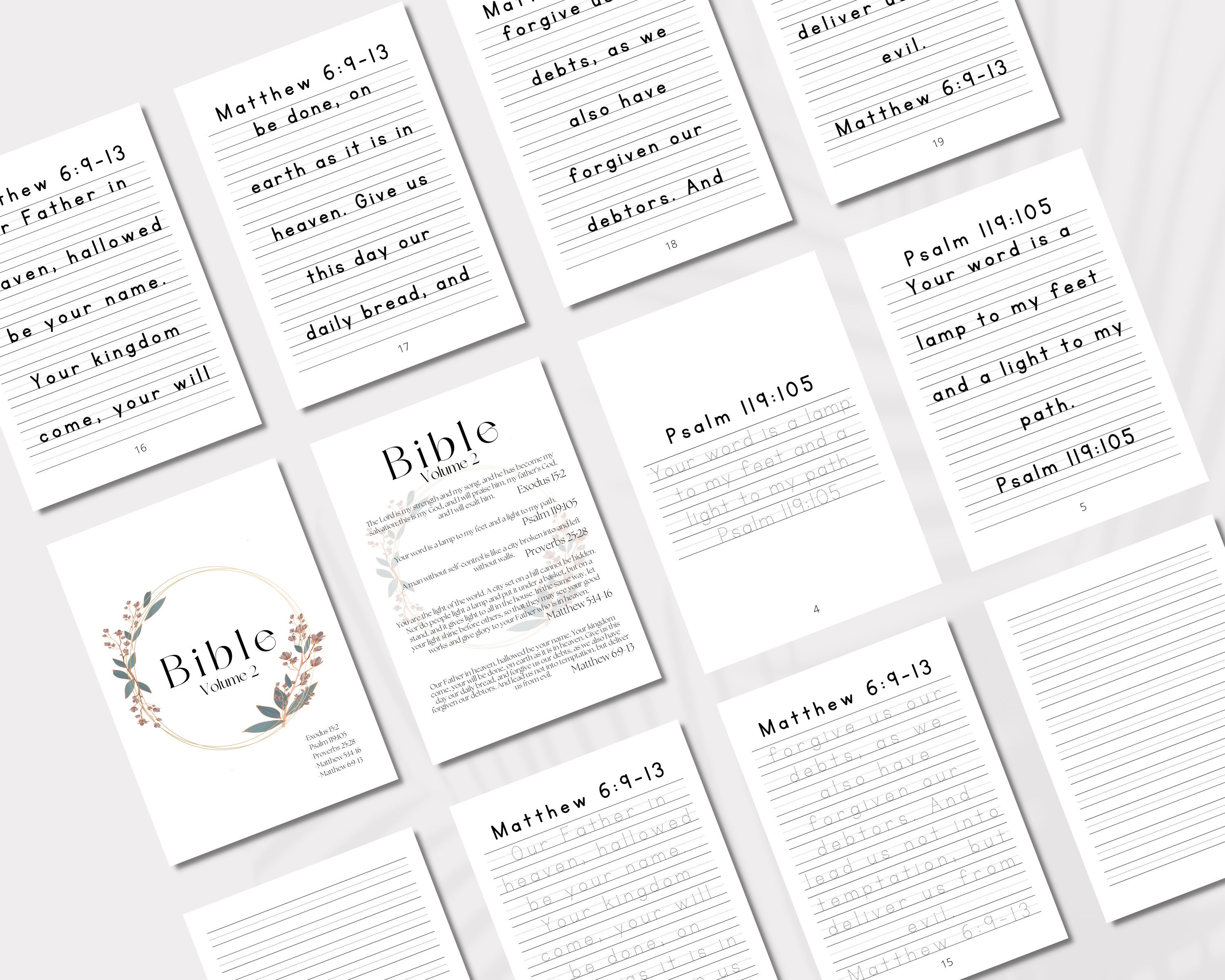 Bible Print Copywork Homeschool Handwriting Practice Sheets - Etsy