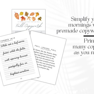 Fall Cursive Copywork and Seasonal Poetry Study, Charlotte Mason ...