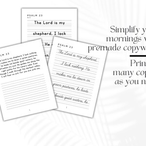 Copywork for Charlotte Mason Homeschool, Psalm 23, Print and Cursive ...