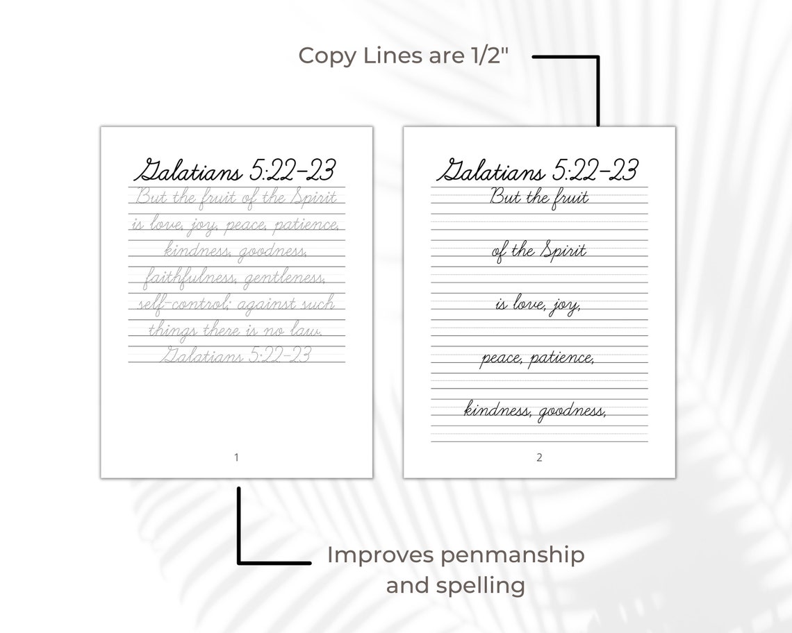 Bible Cursive Copywork Homeschool Handwriting Practice - Etsy