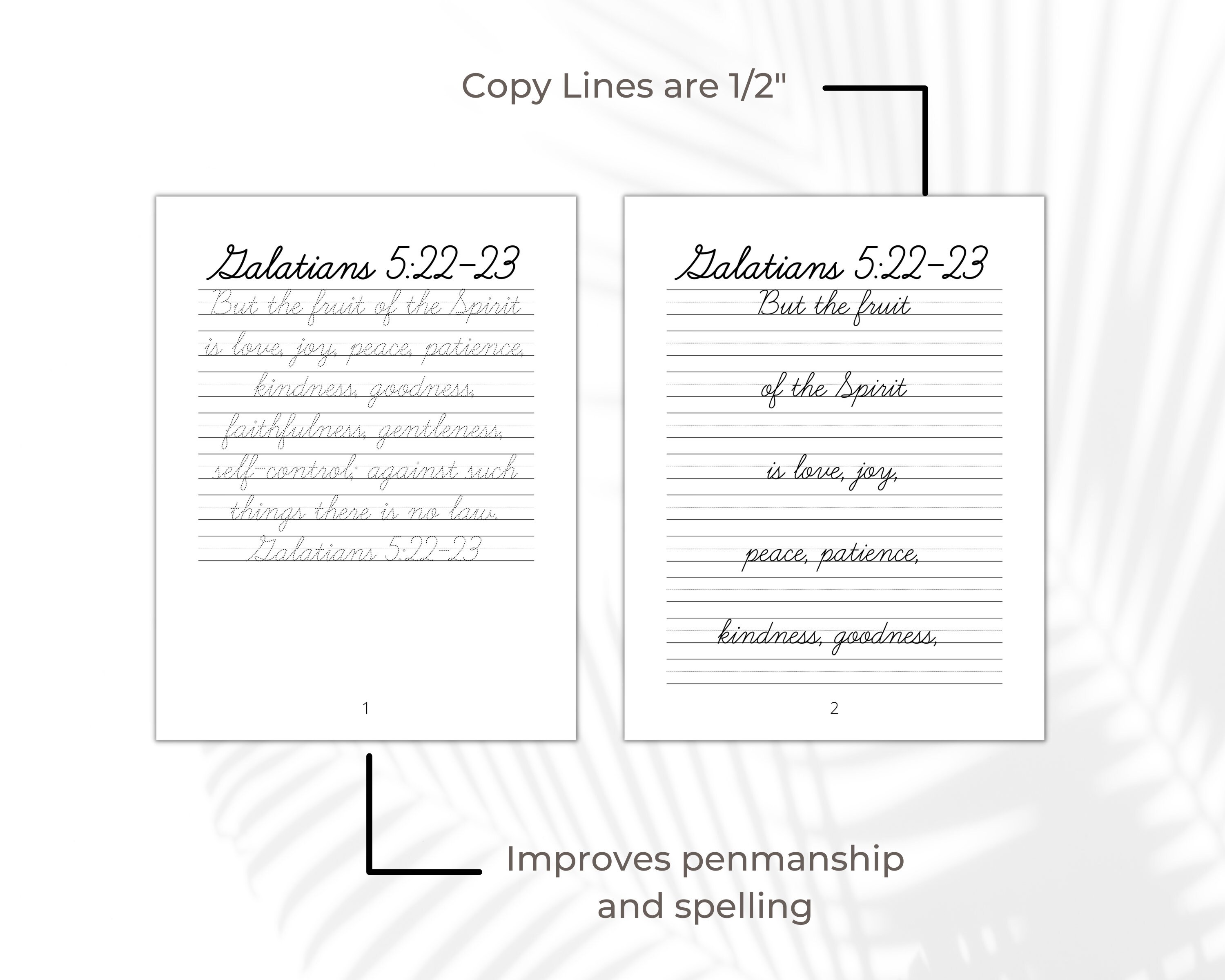 Bible Cursive Copywork Homeschool Handwriting Practice - Etsy