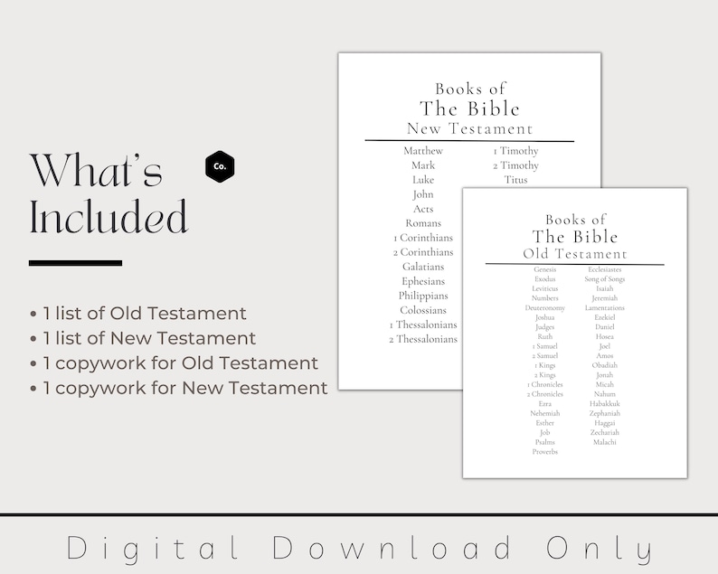 Books of the Bible Cursive Copywork, Homeschool Handwriting Practice ...