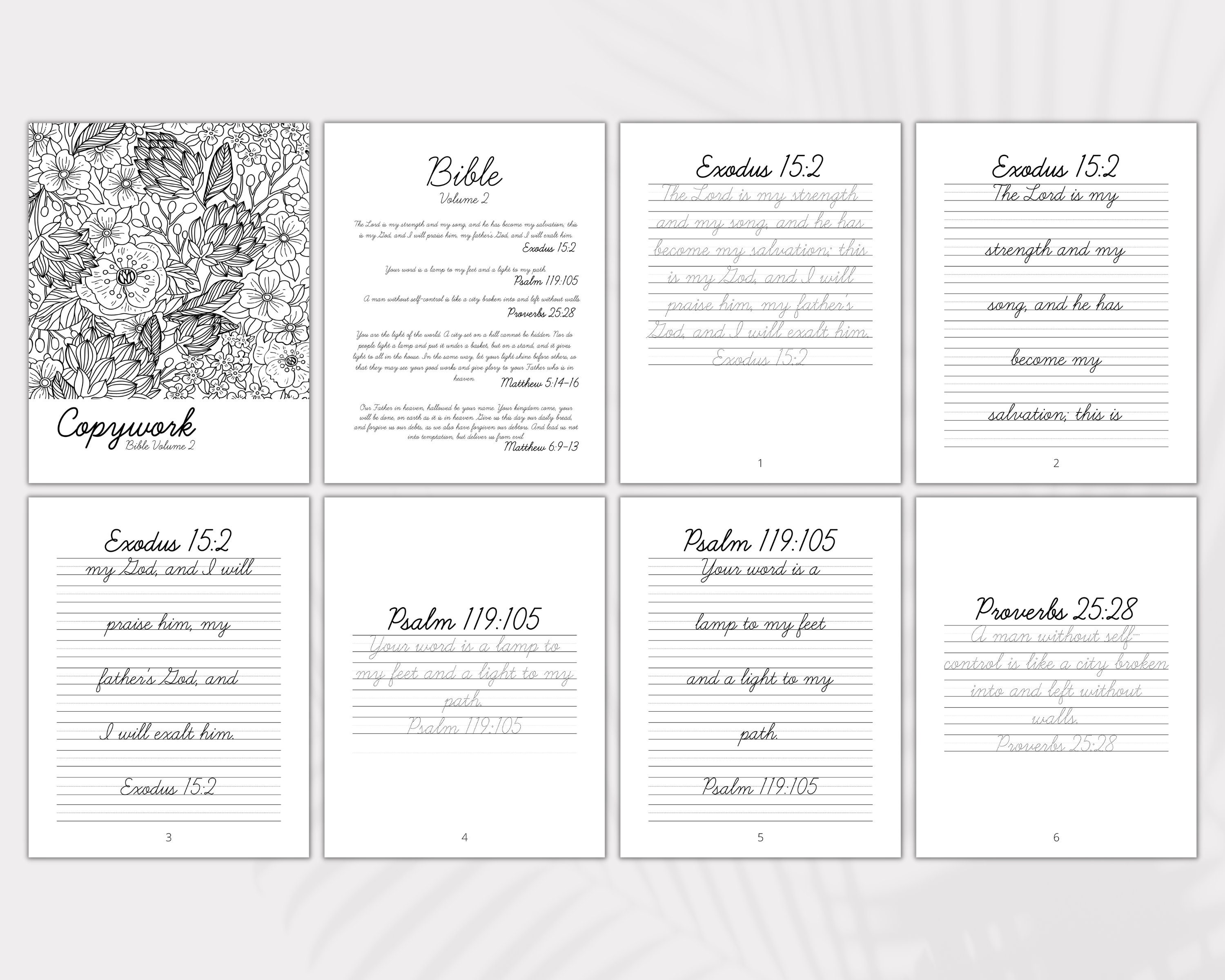 Bible Cursive Copywork Volume 2 Homeschool Handwriting - Etsy