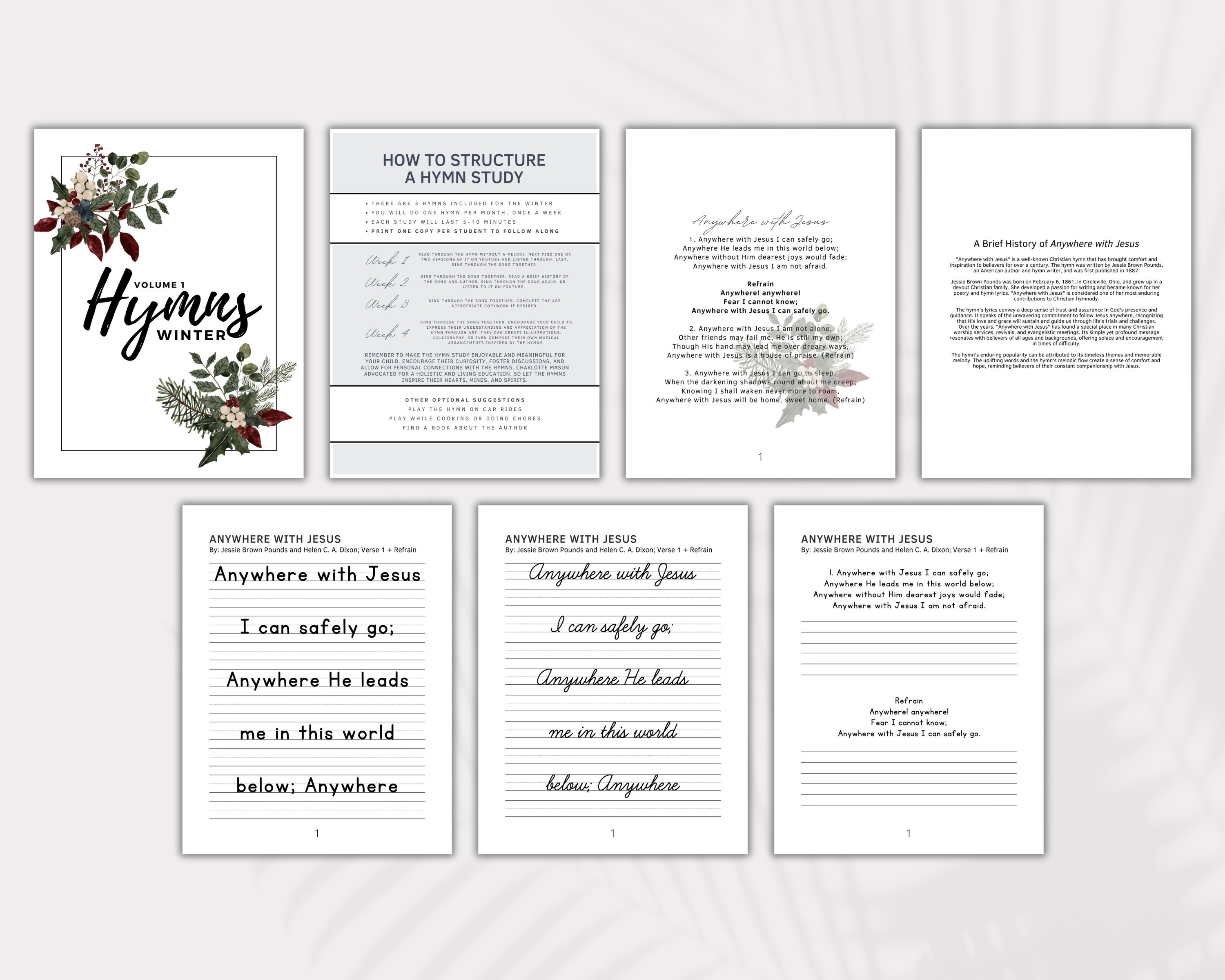 Winter Hymn Study, Charlotte Mason, Volume 1, Hymnody, Morning Menu ...