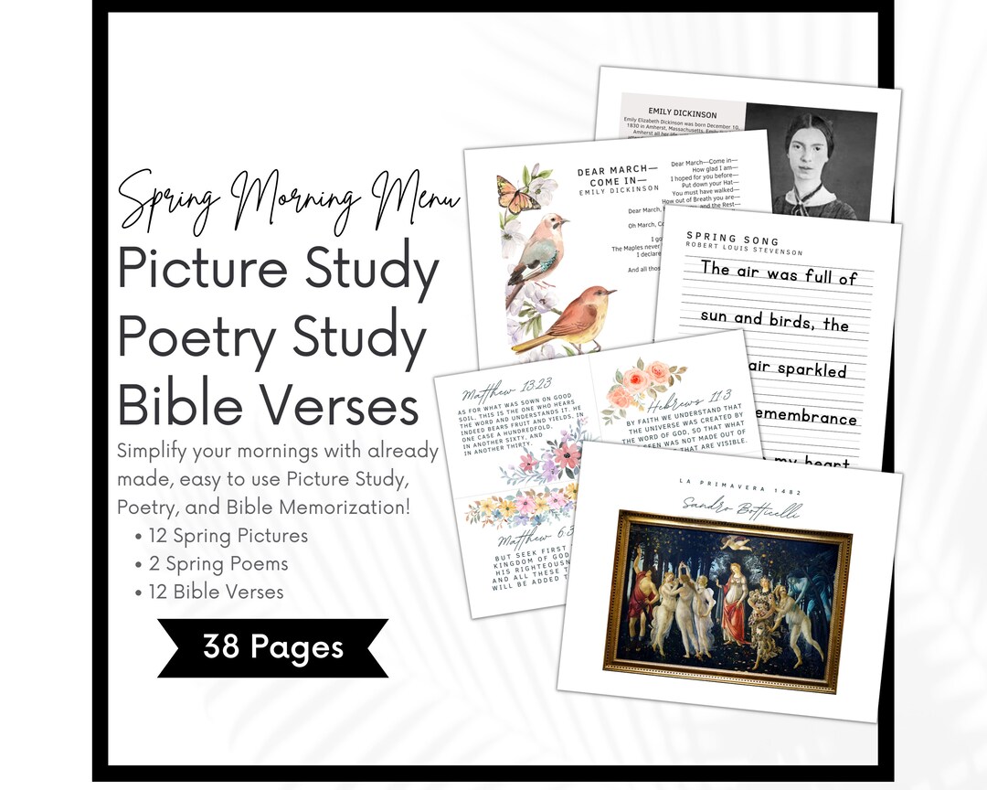 Charlotte Mason Spring Morning Time, Homeschool Morning Menu, Picture ...
