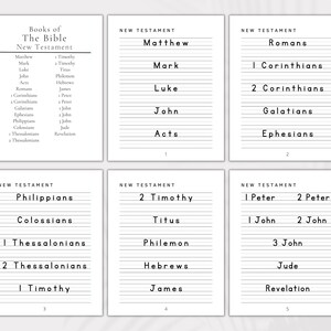 Books of the Bible Print Copywork, Homeschool Handwriting Practice ...