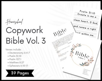 Bible Print Copywork Bundle Homeschool Handwriting Practice | Etsy