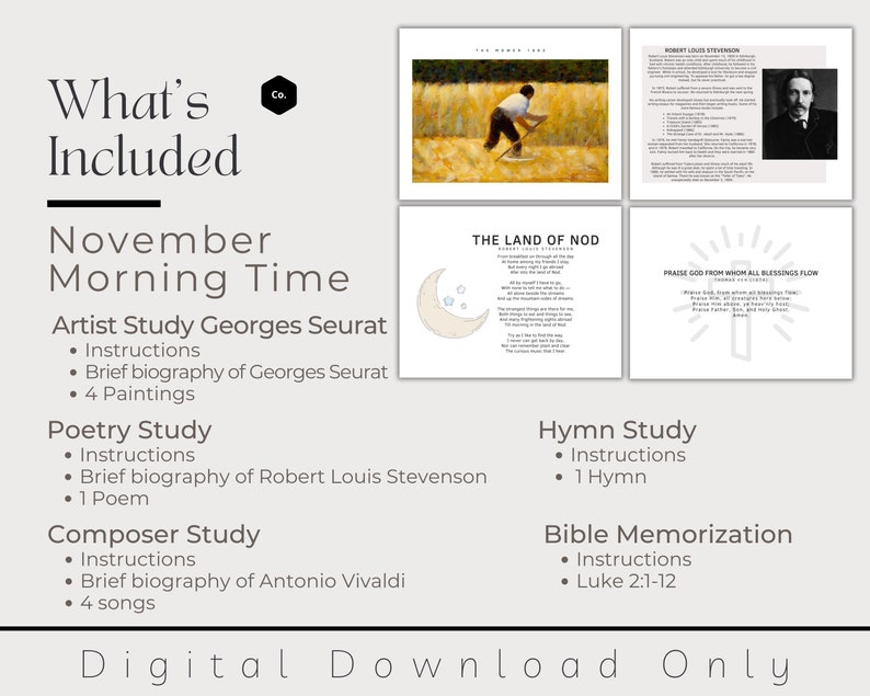 Charlotte Mason November Morning Time, Homeschool Morning Menu, Picture ...