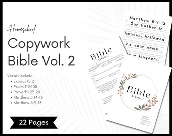 Bible Print Copywork Bundle Homeschool Handwriting Practice | Etsy