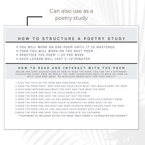 One Year of Print Copywork With 36 Seasonal Poems to Study, Charlotte ...