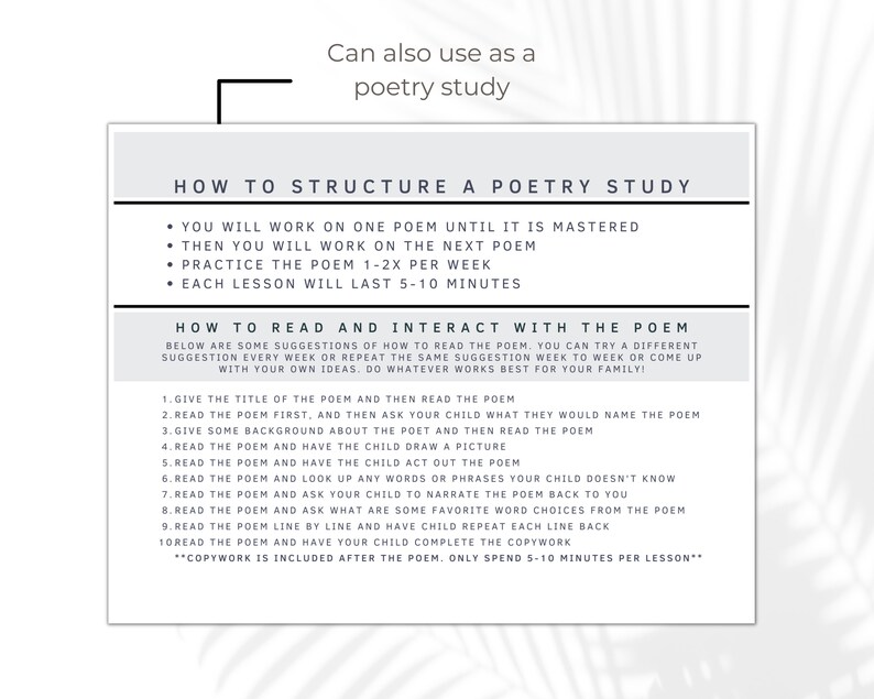 One Year of Print Copywork With 36 Seasonal Poems to Study - Etsy