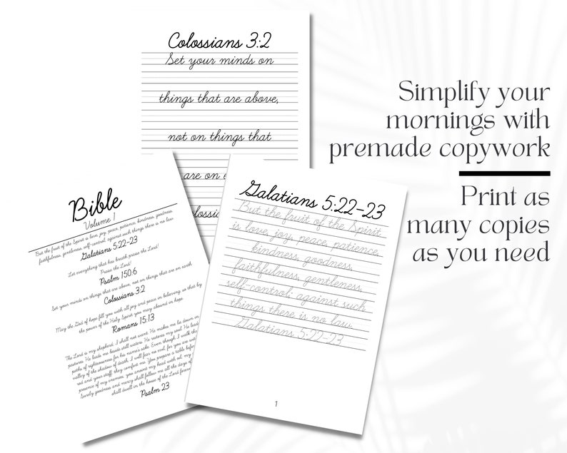 Bible Cursive Copywork Homeschool Handwriting Practice - Etsy