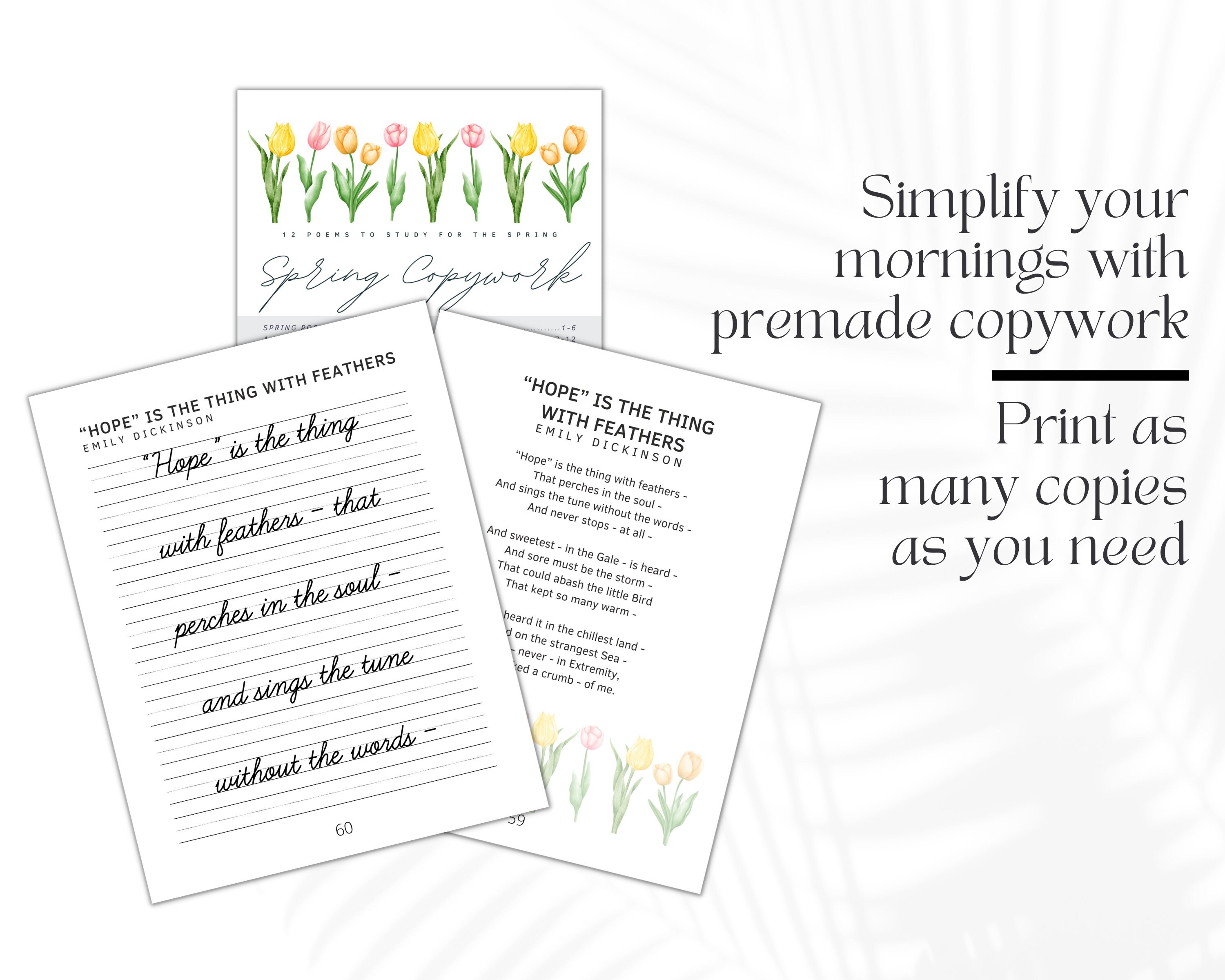 Spring Cursive Copywork and Seasonal Poetry Study, Charlotte Mason ...