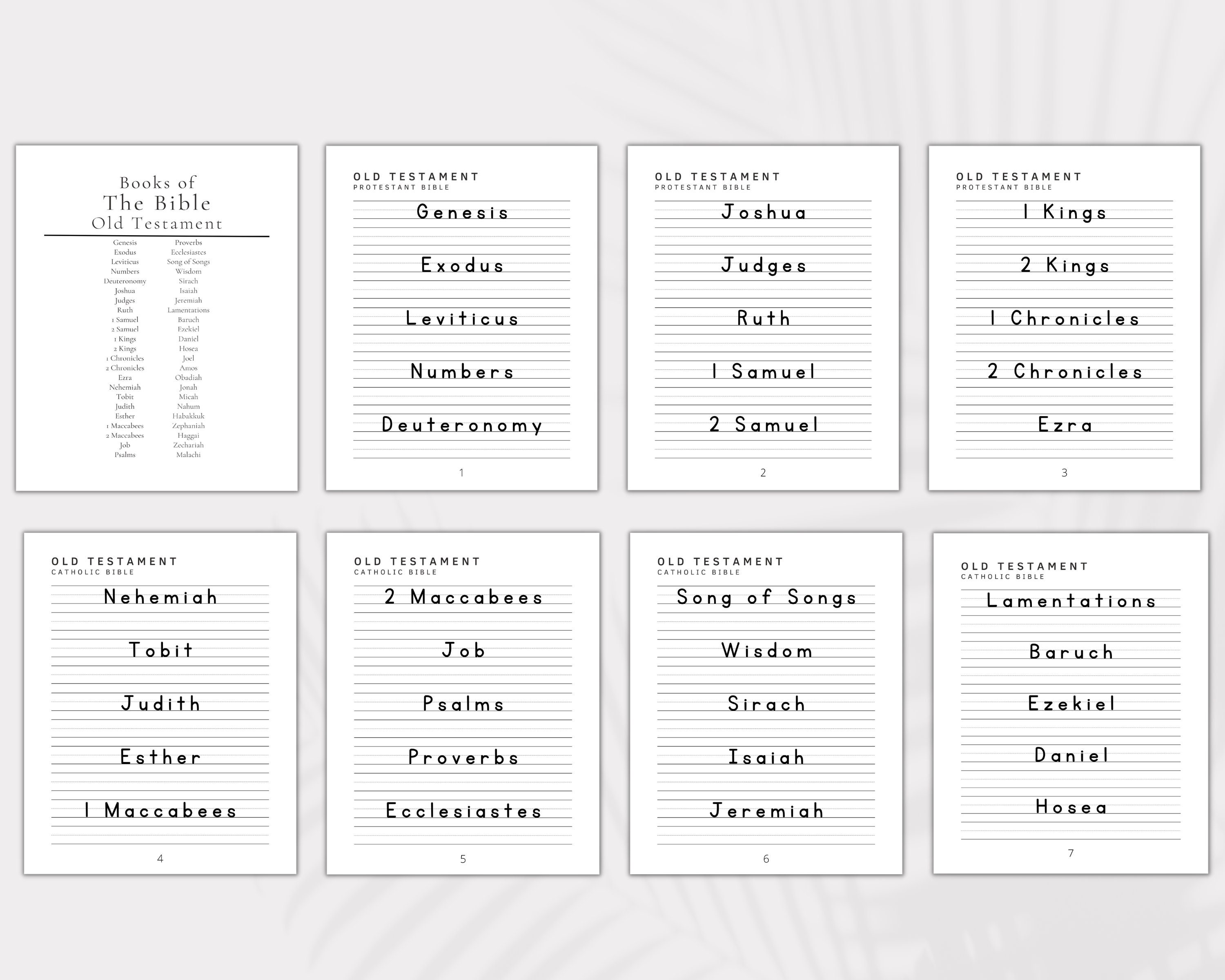 Books of the Catholic Bible Print Copywork, Homeschool Handwriting ...