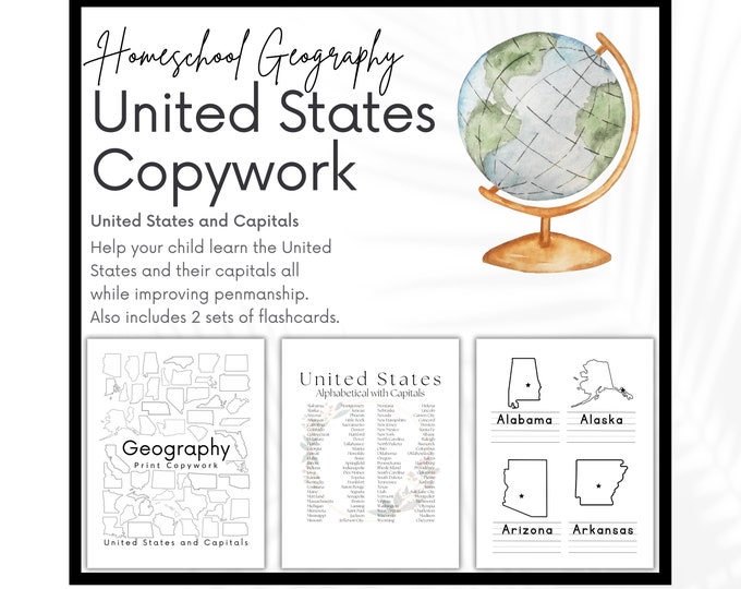Practice Print Writing the U.S. States, Capitals, and Fun Facts With ...