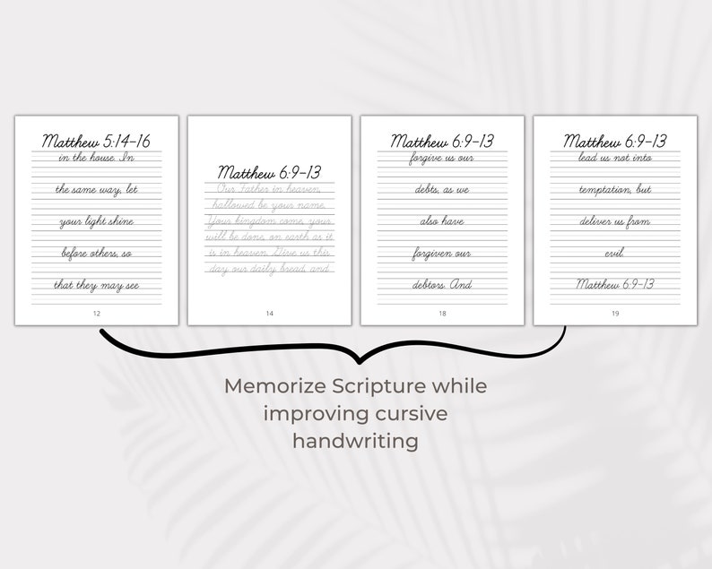 Bible Cursive Copywork Bundle, Homeschool Handwriting Practice Sheets ...