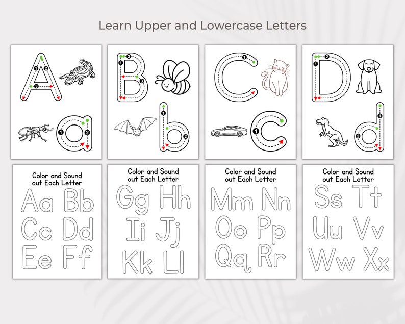Preschool Prek Handwriting Worksheets Letters Uppercase Lowercase ...