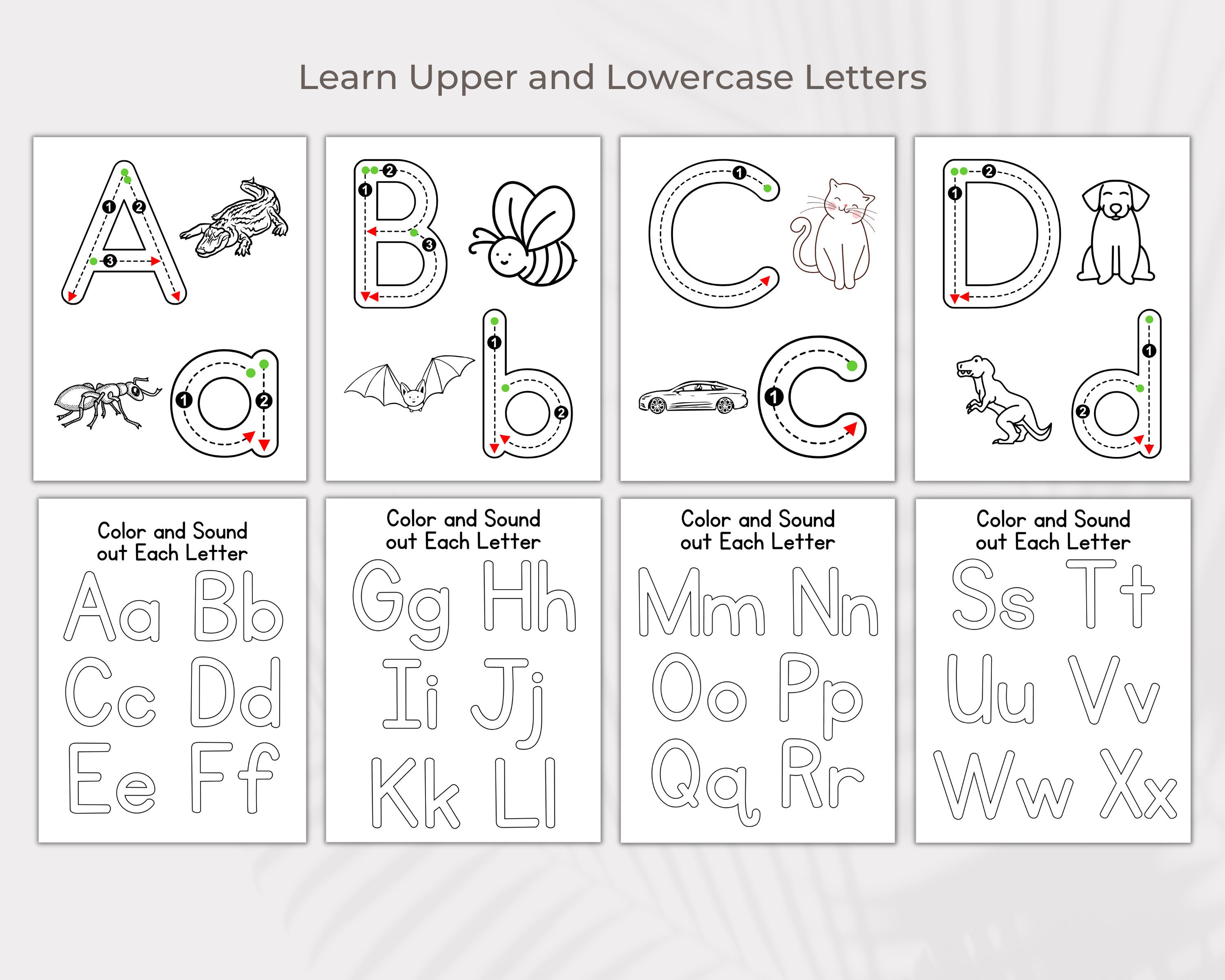 Preschool Prek Handwriting Worksheets Letters Uppercase Lowercase ...