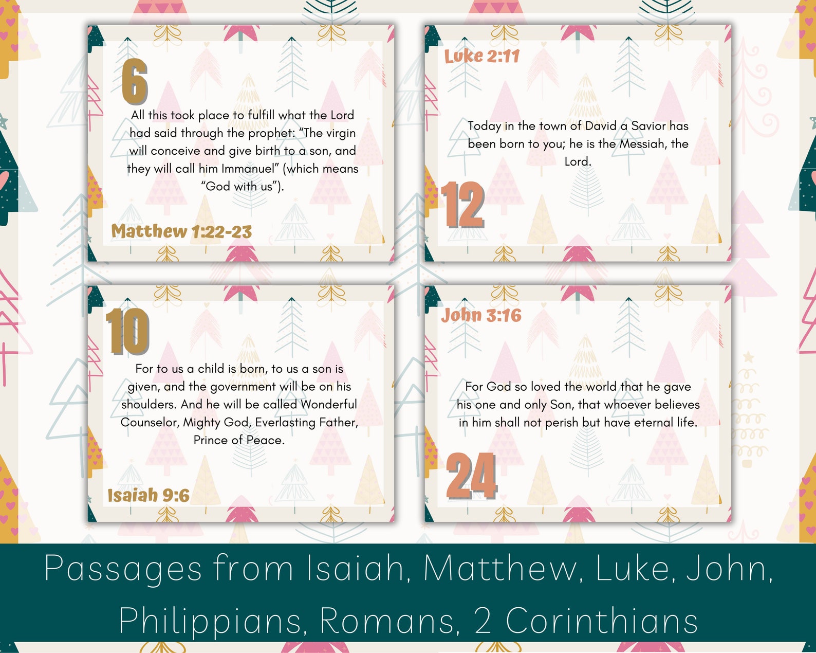 Advent Scripture Bible Devotions for Kids, Advent Story Cards ...