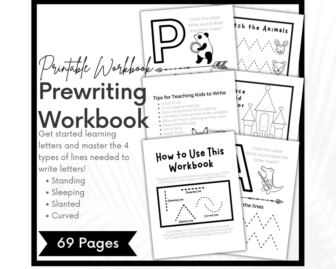Preschool Learn to Write Workbook + Activity Book, Prewriting ...
