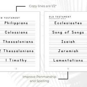 Books of the Bible Print Copywork, Homeschool Handwriting Practice ...