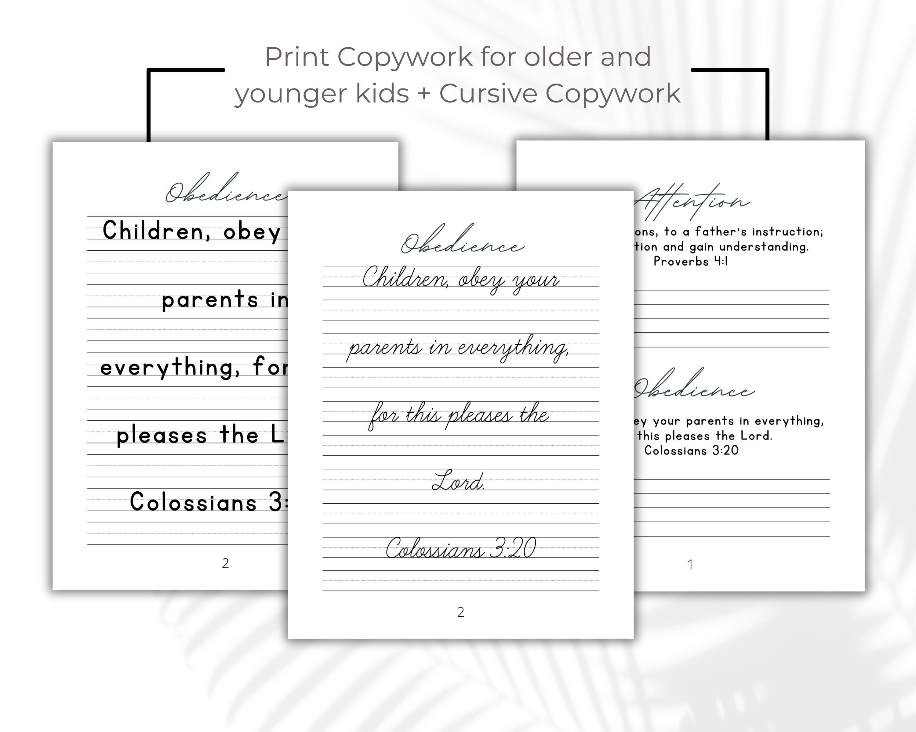 Habit Training Copywork and Recitation for Homeschool and Charlotte ...