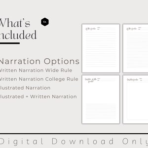 Narration Journal Notebook, Charlotte Mason Printable Homeschool ...