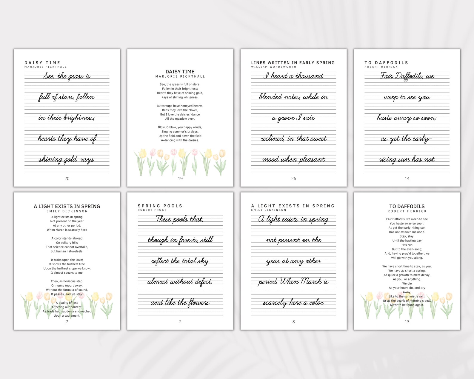 Spring Cursive Copywork and Seasonal Poetry Study, Charlotte Mason ...