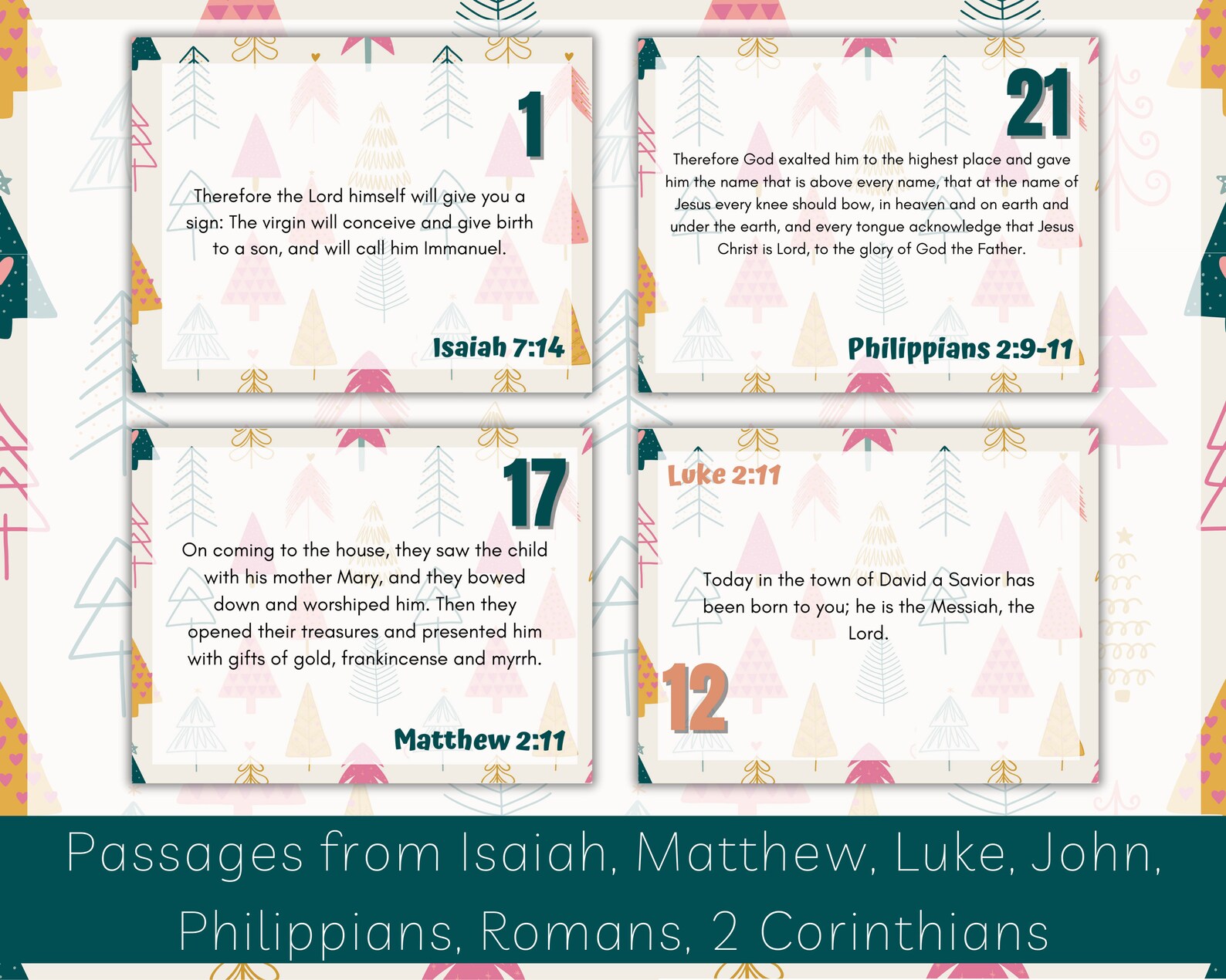Advent Scripture Bible Devotions for Kids, Advent Story Cards ...