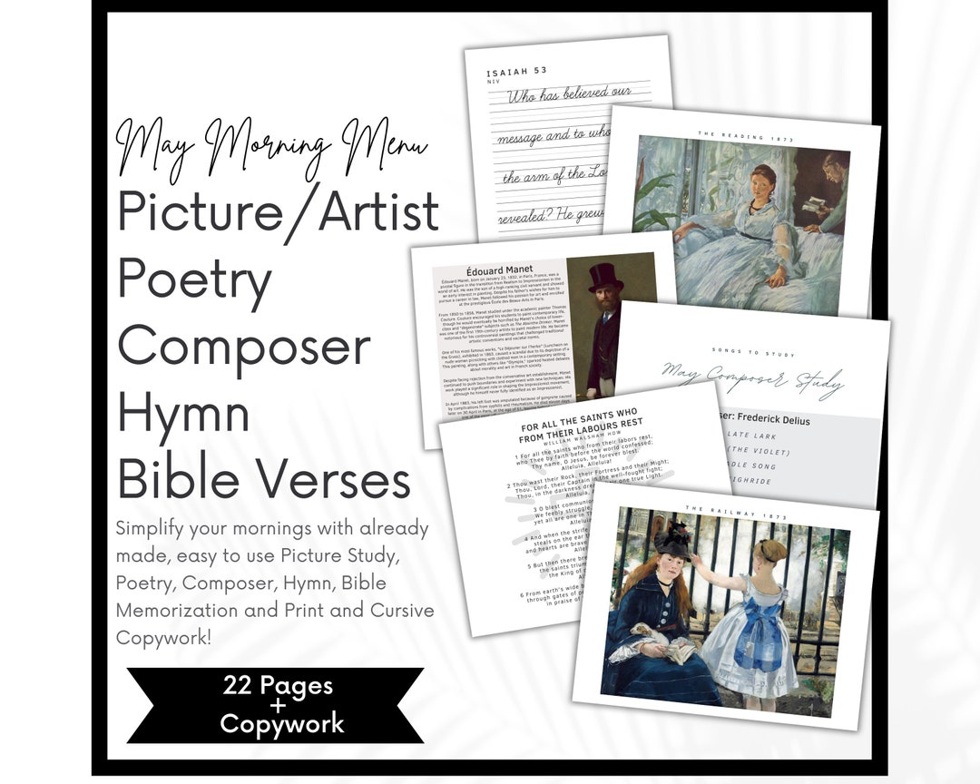 Charlotte Mason May Morning Time, Homeschool Morning Menu, Picture ...