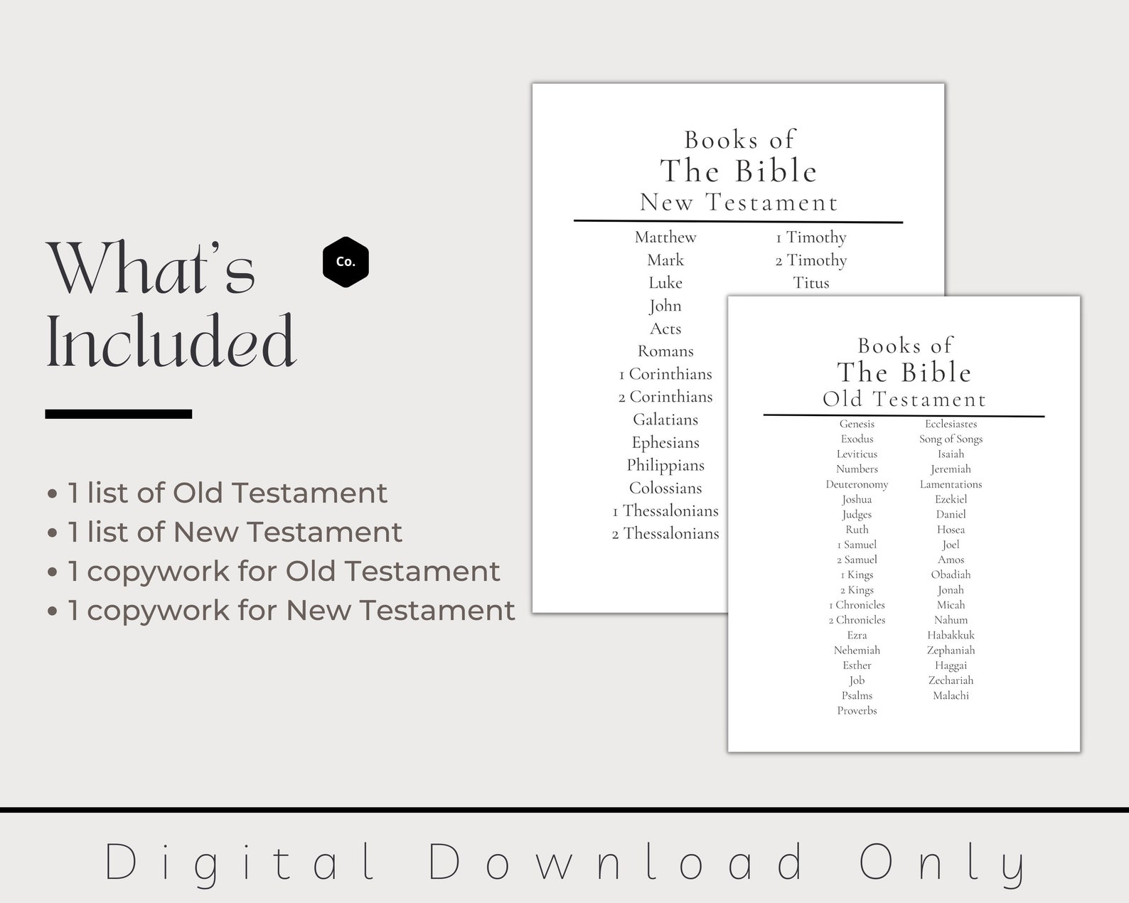 Books of the Bible Print Copywork, Homeschool Handwriting Practice ...