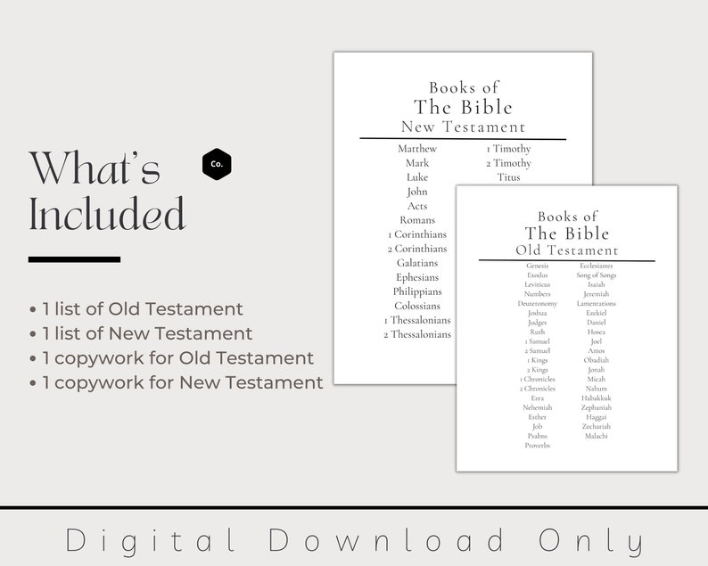 Books of the Bible Print Copywork, Homeschool Handwriting Practice ...