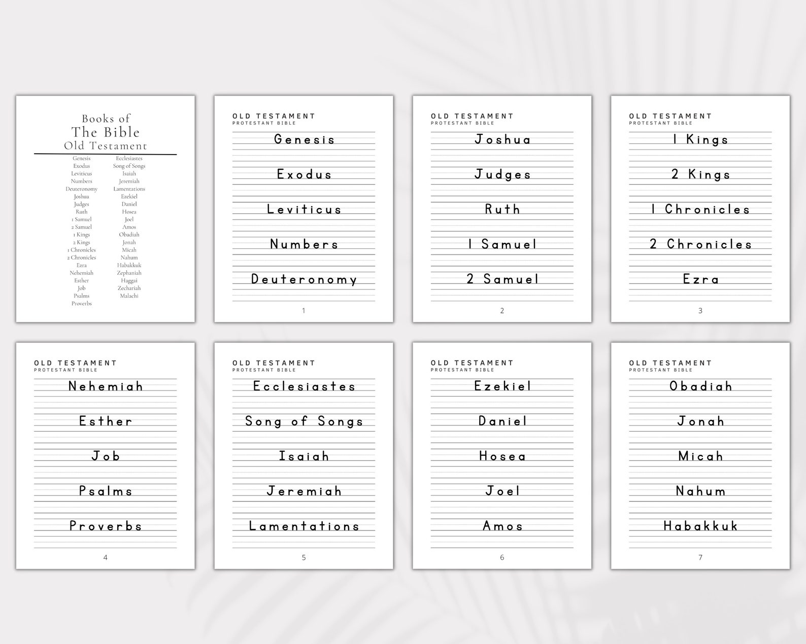 Books of the Bible Print Copywork, Homeschool Handwriting Practice ...