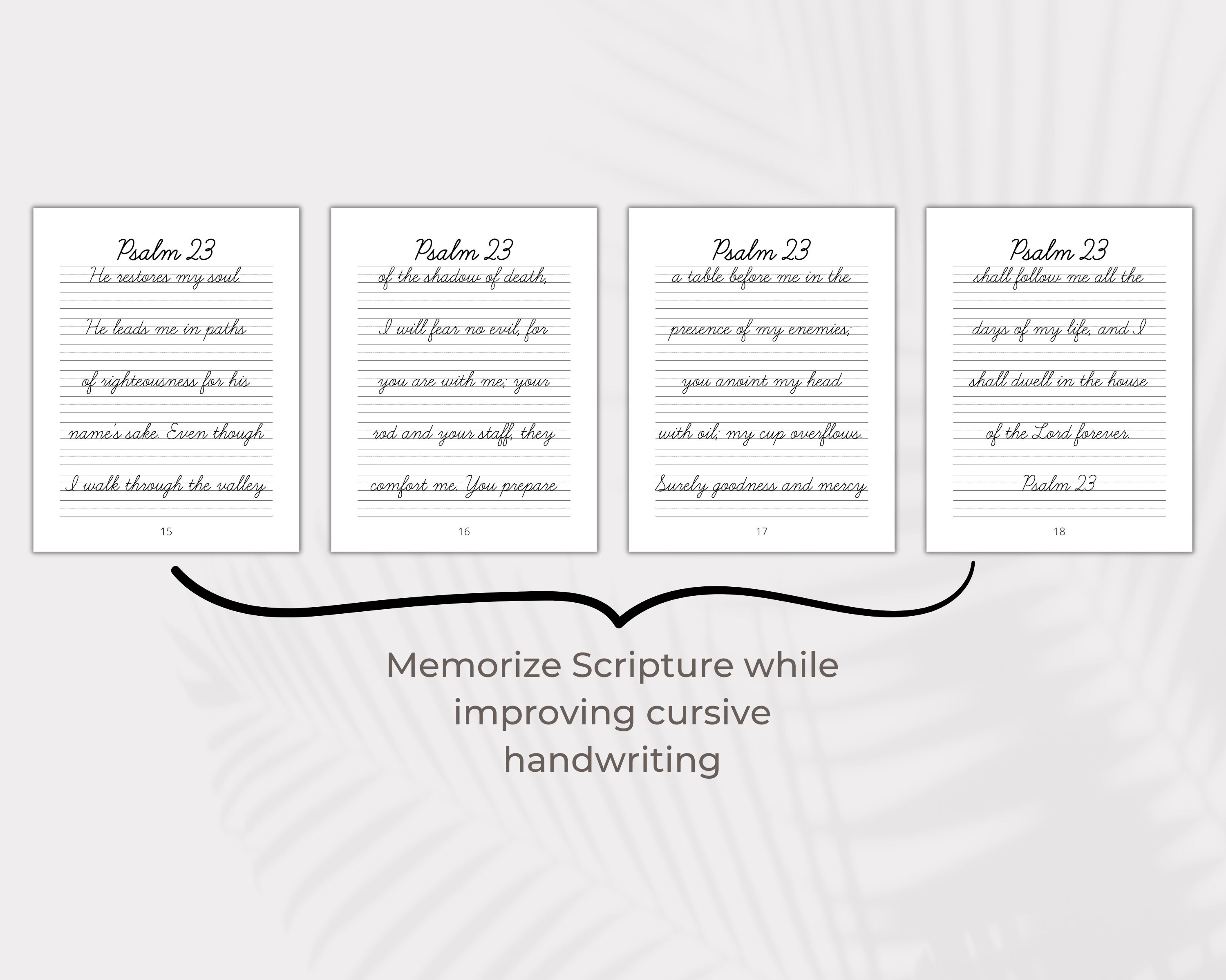 Bible Cursive Copywork Homeschool Handwriting Practice - Etsy