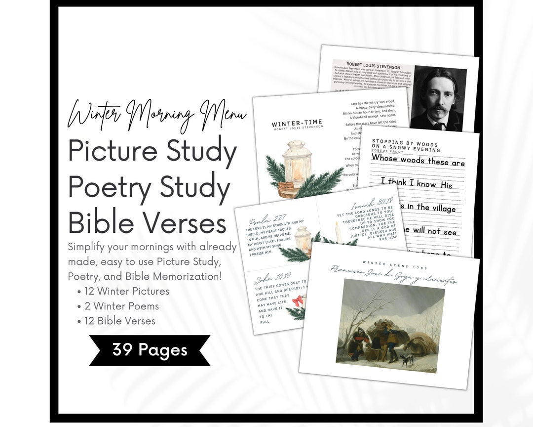 Charlotte Mason Winter Morning Time, Homeschool Morning Menu, Picture ...