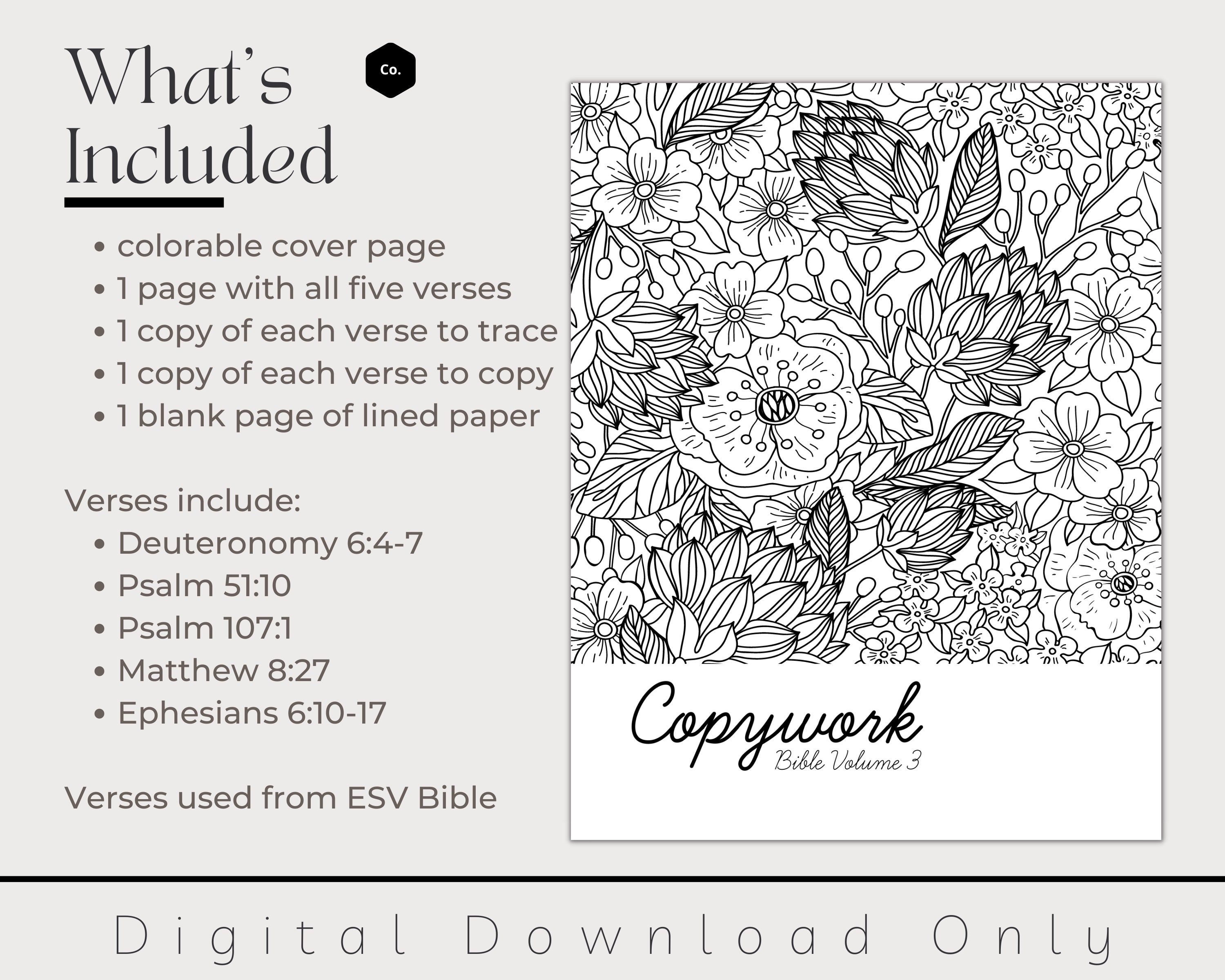 Bible Cursive Copywork Volume 3, Homeschool Handwriting Practice ...