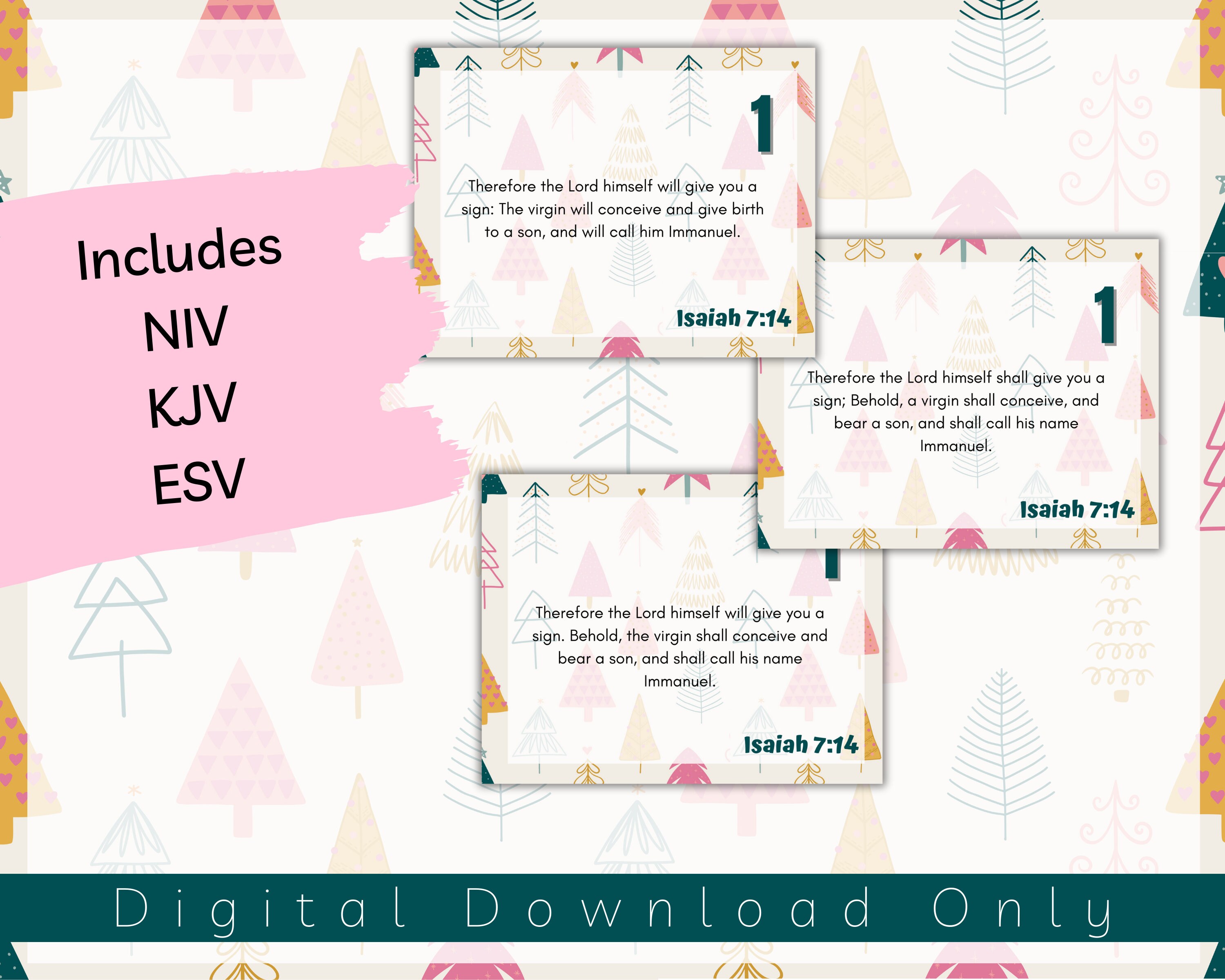 Advent Scripture Bible Devotions for Kids, Advent Story Cards ...