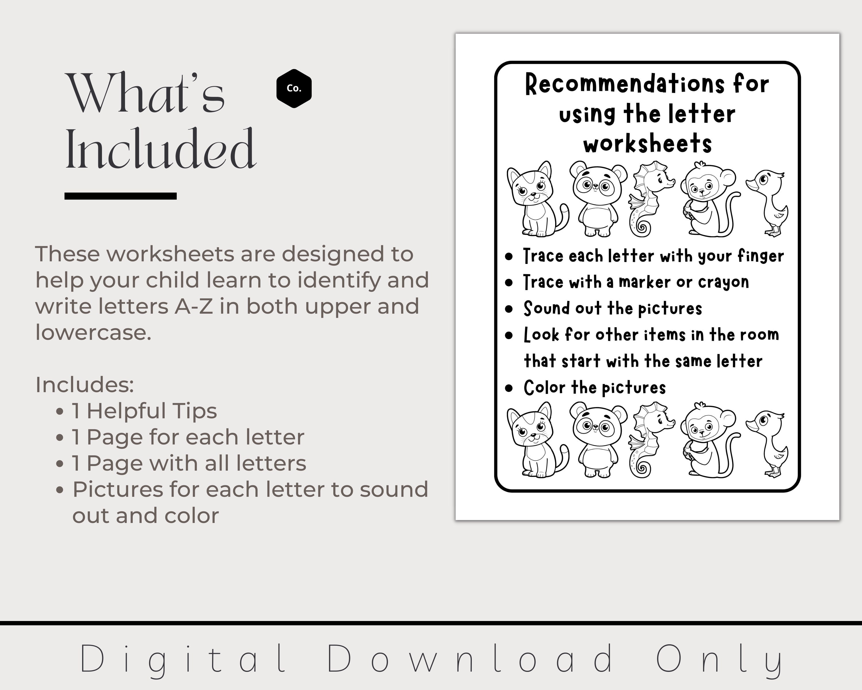 Preschool Prek Handwriting Worksheets Letters Uppercase Lowercase ...
