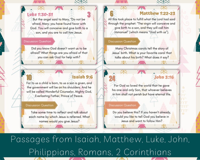 Printable Advent Scripture Bible Devotions for Kids + Questions, NIV ...