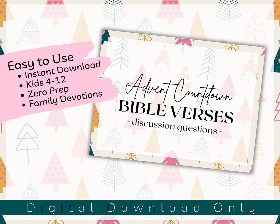 Printable Advent Scripture Bible Devotions for Kids + Questions, NIV ...