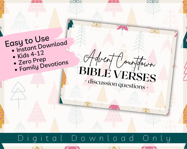 Printable Advent Scripture Bible Devotions for Kids + Questions, NIV ...