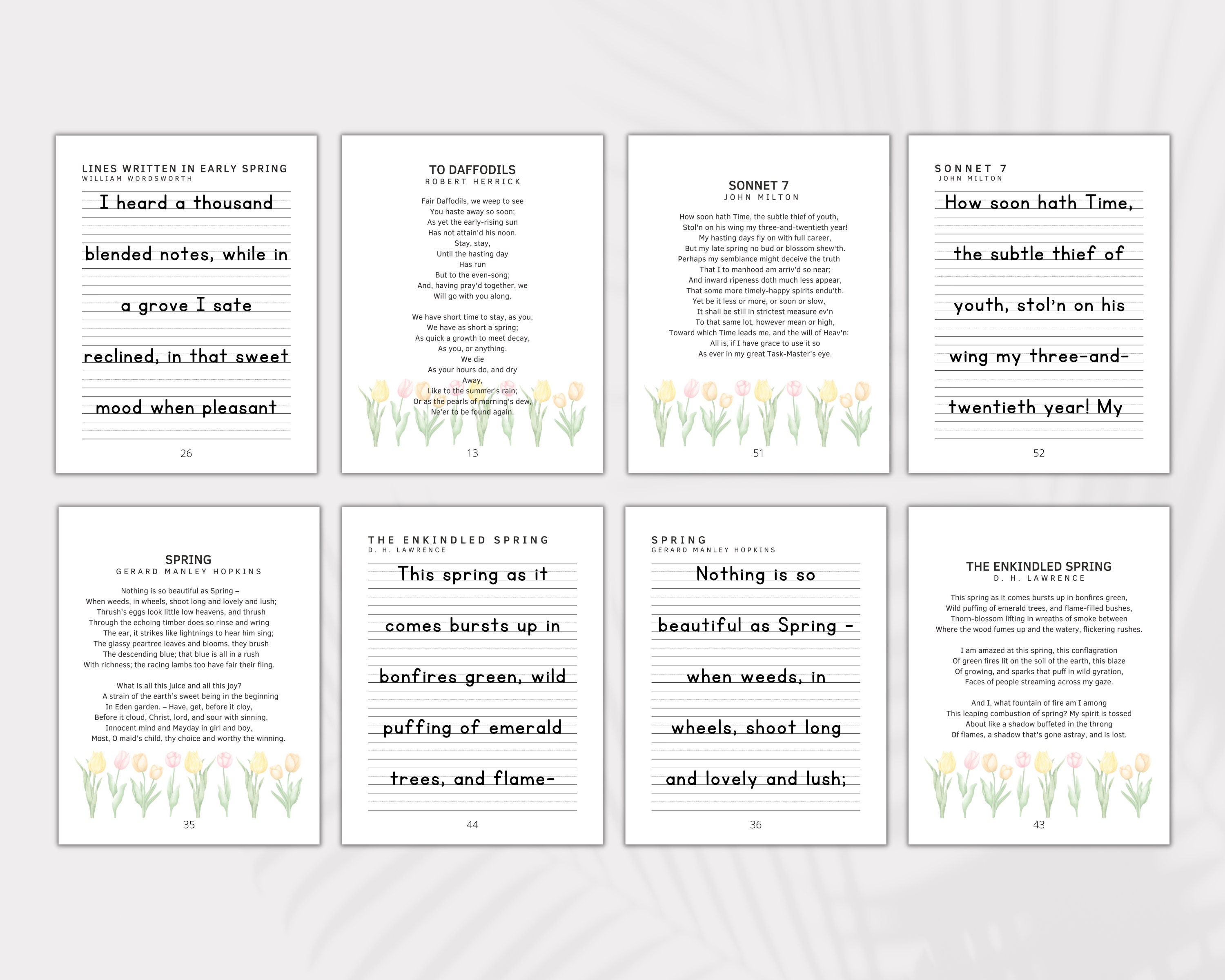 Spring Print Copywork and Seasonal Poetry Study, Charlotte Mason ...