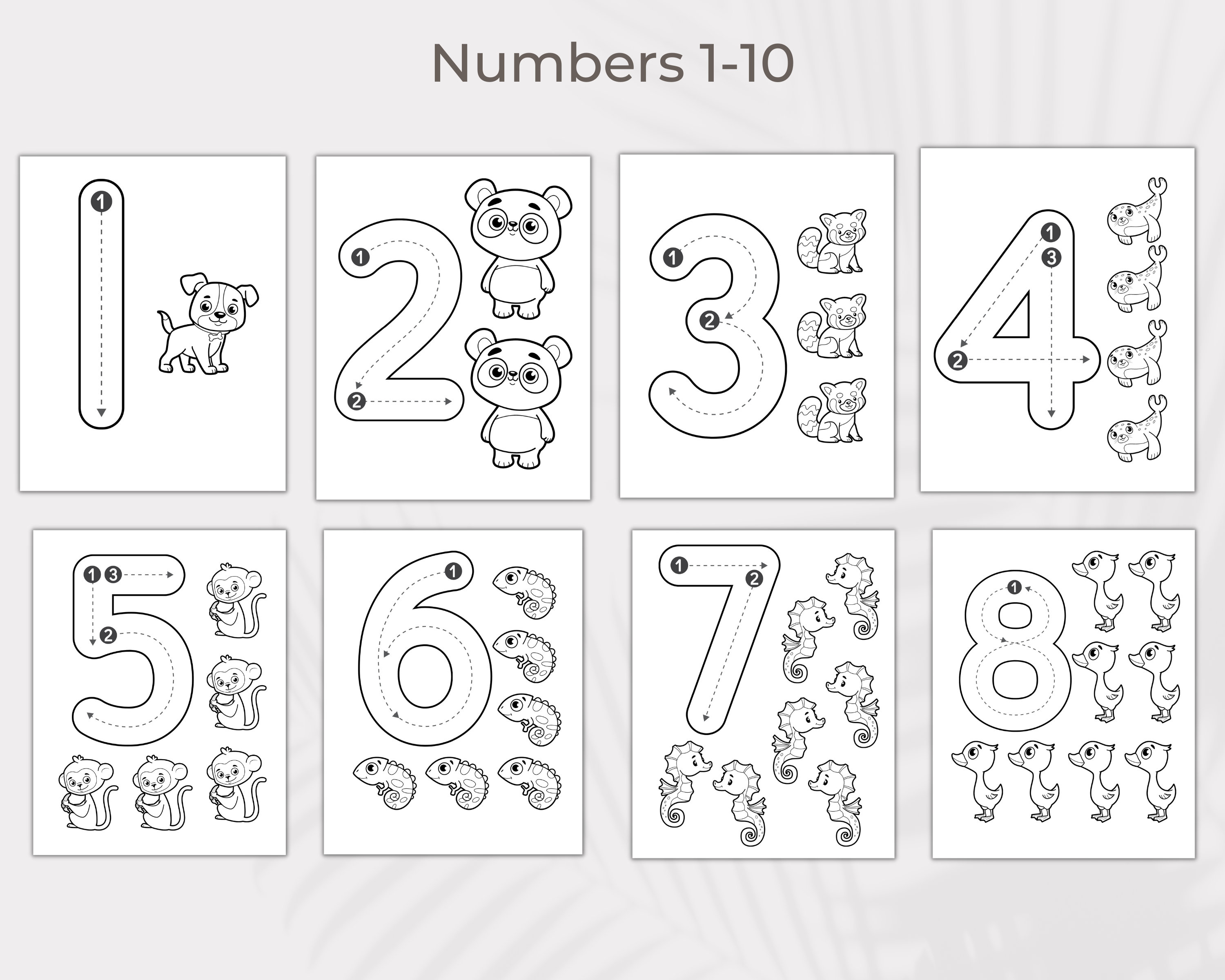 Preschool Prek Handwriting Worksheets Numbers 1-10, Tracing Practice ...