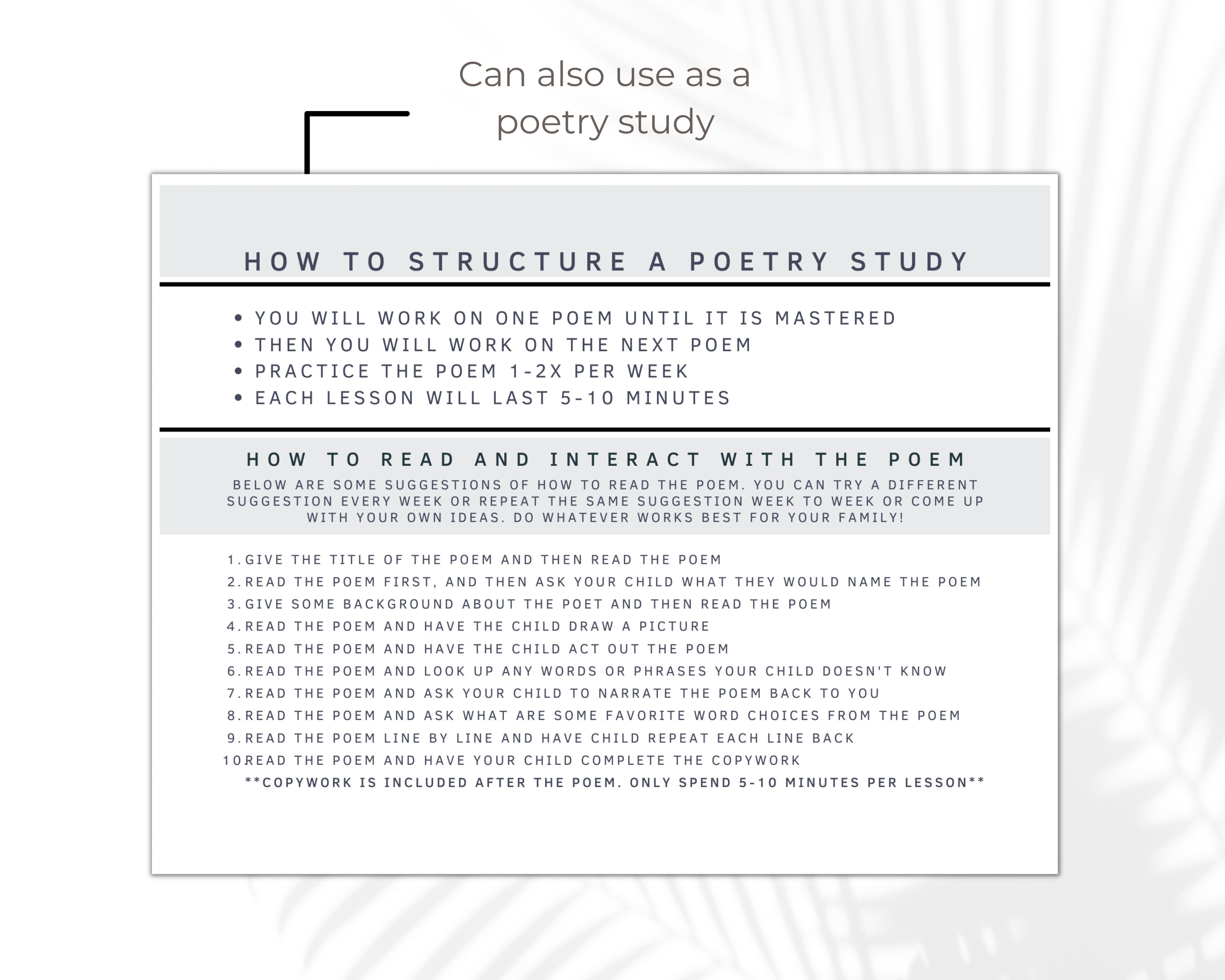 Winter Cursive Copywork and Seasonal Poetry Study, Charlotte Mason ...