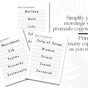 Books of the Catholic Bible Print Copywork, Homeschool Handwriting ...