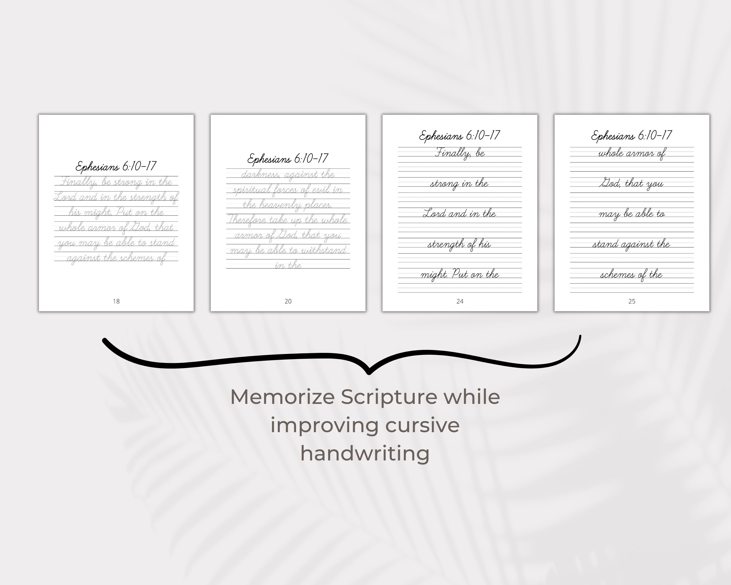 Bible Cursive Copywork Volume 3, Homeschool Handwriting Practice ...