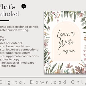 Learn to Write Cursive Workbook, Homeschool Handwriting Practice ...
